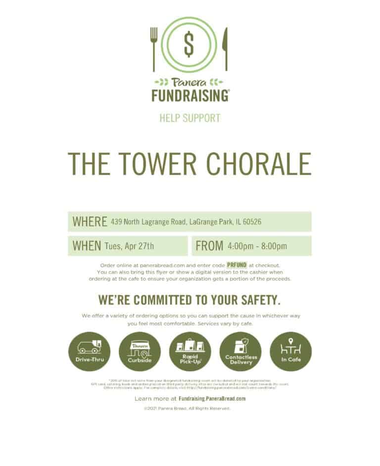Panera Bread Fundraiser Concert The Tower Chorale
